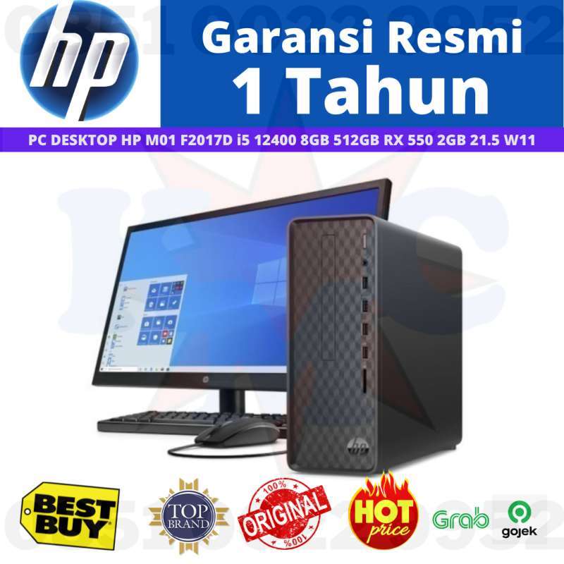 Jual PC DESKTOP HP M01 F2017D i5 12400 8GB 512GB RX 550 2GB 21.5 W11 di Seller Karya Megah ...