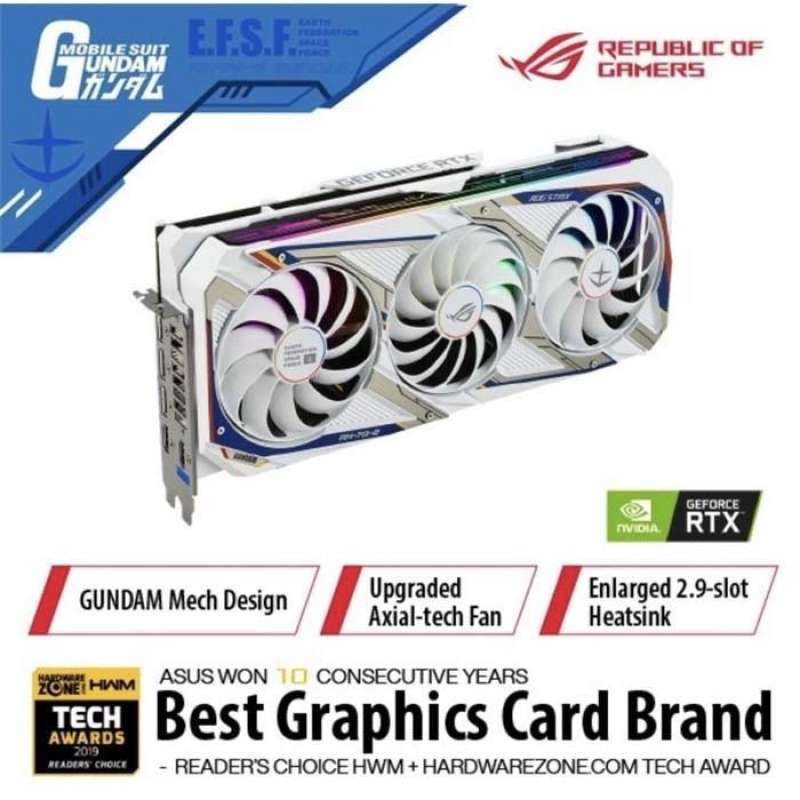 Jual ASUS STRIX RTX 3080 GUNDAM 10GB OC WHITE ROG 10G RTX3080 GDDR6X di ...