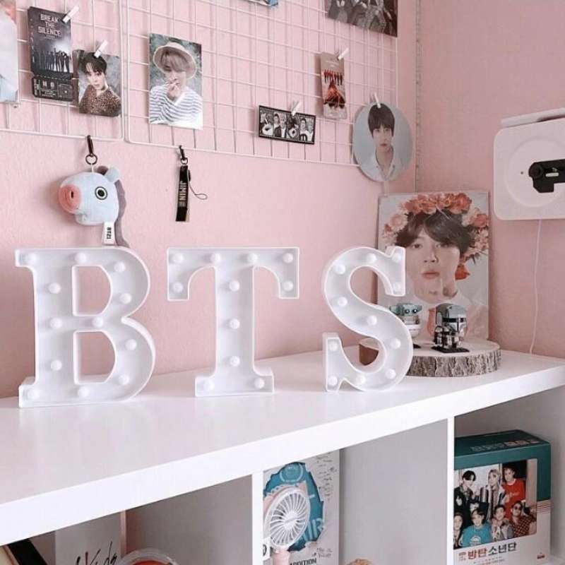 Jual Lampu BTS BT21 KPOP EXO NCT Font LED Alphabet & Free bies Fankit ...