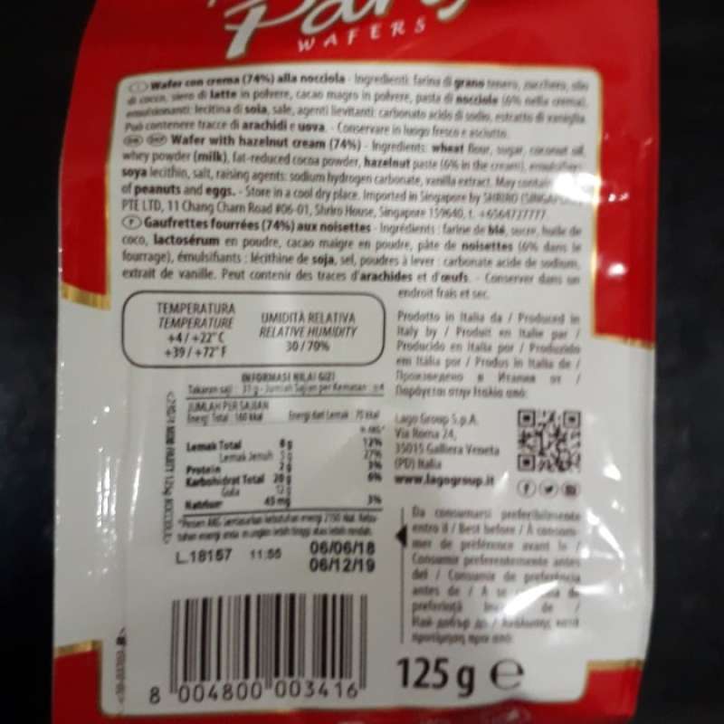 Jual Wafer Krim Kacang Hazel Gastone Lago Mini Party Wafers Nocciola ...