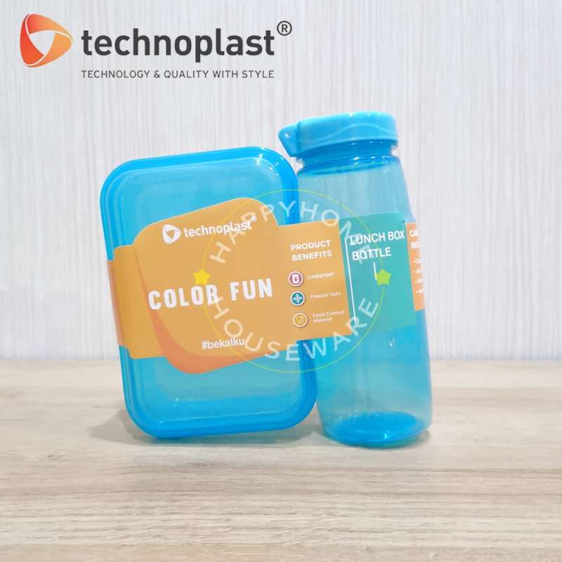 Promo Technoplast Lunch Box Color Fun Set/tempat Bekal Makan Botol Set ...