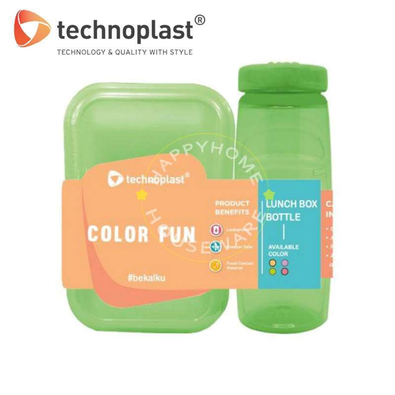 Promo Technoplast Lunch Box Color Fun Set/tempat Bekal Makan Botol Set ...