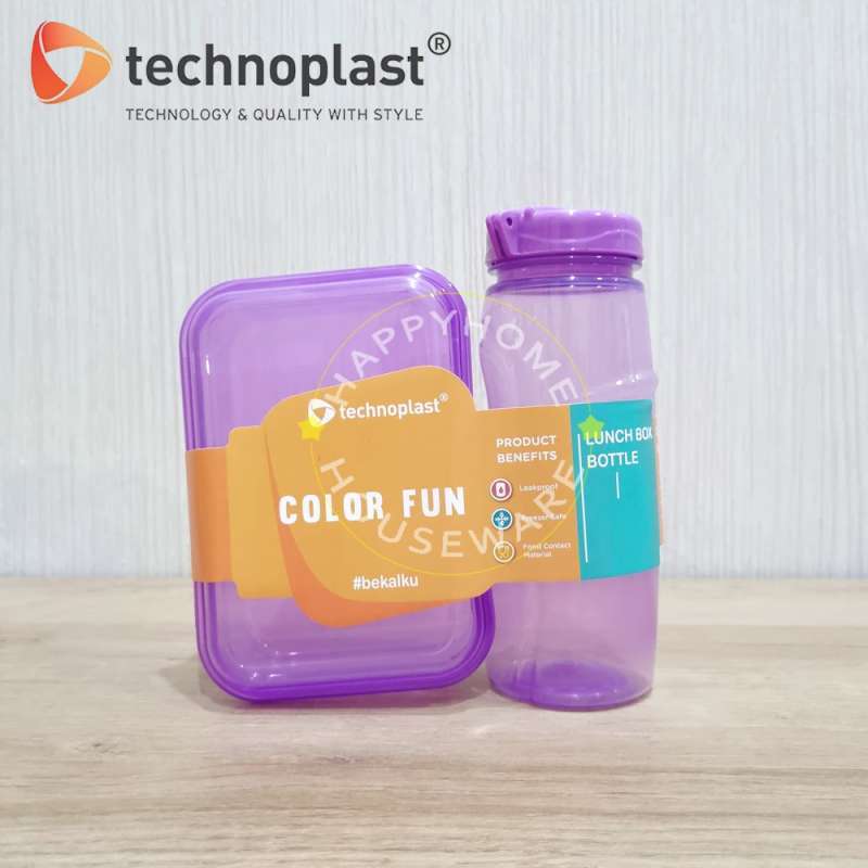 Promo Technoplast Lunch Box Color Fun Set/tempat Bekal Makan Botol Set ...