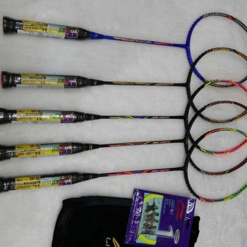 Jual Pasang -raket Badminton- Lining Turbo 99 Black Red Free Tas-grip ...