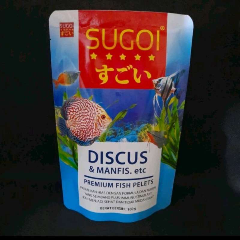 Jual Pelet Ikan Discus Sugoi Discus & Manfish Etc 100g Butiran ...