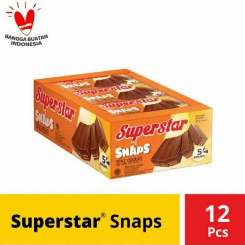 Jual SUPER STAR SNAPS TRIPLE CHOCO 28G ISI 12PCS di Seller Srisusan ...
