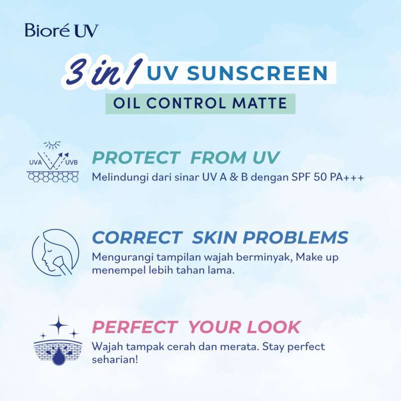 Promo Biore Uv Fresh & Bright Oil Control Matte Spf 50+ Pa+++ Sunscreen ...