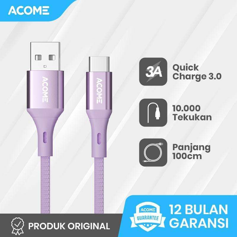Jual ACOME Kabel Data Fast Charging Data Cable 100cm Varian Warna-Warni ...