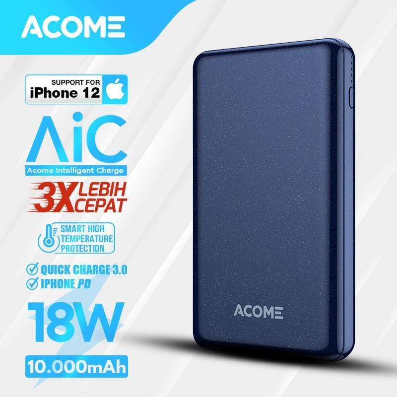 Jual ACOME Powerbank 10000mAh 18W Fast Charging PD QC3.0 Glossy AP105S ...