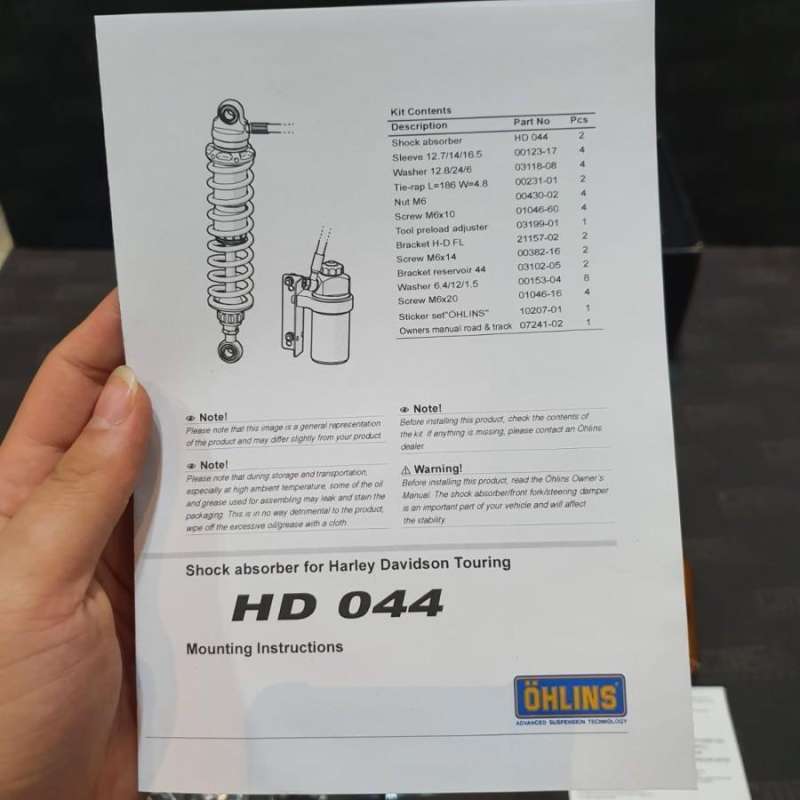 Jual Shockbreaker Ohlins HD 044 Tabung Touring Harley Davidson Original ...