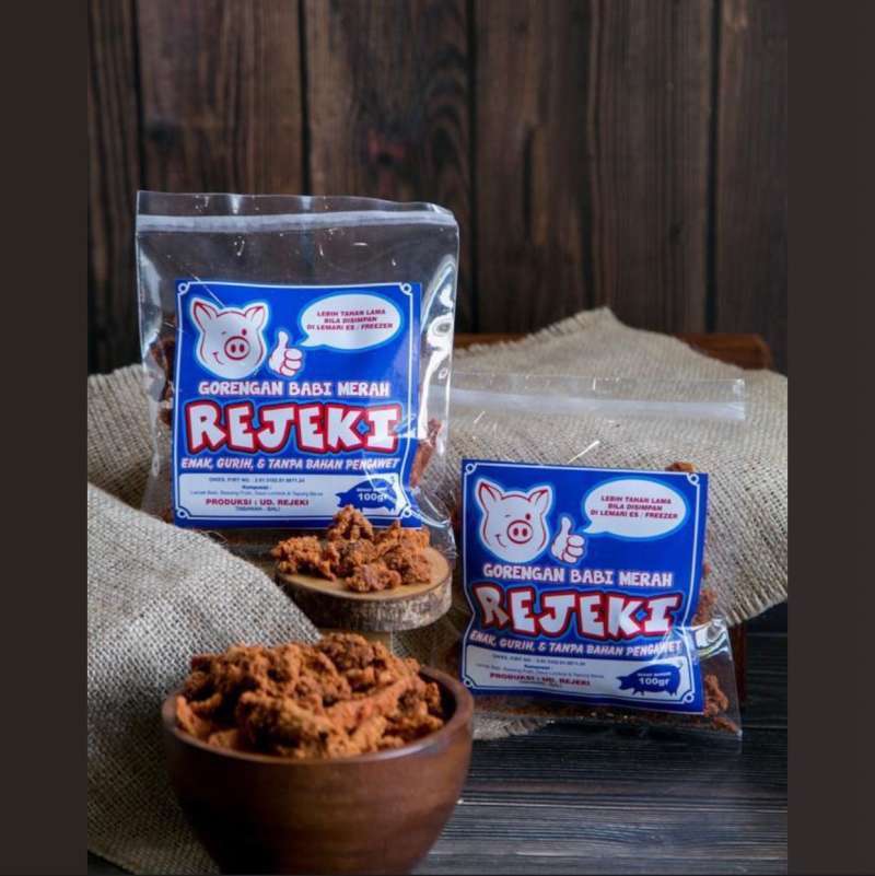 Jual KERUPUK BABI REJEKI - GORENGAN BABI MERAH 100 GR di Seller ...