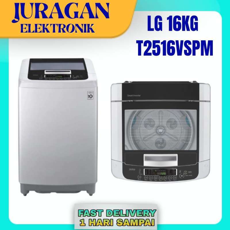Jual LG MESIN CUCI TOP LOADING T2516VSPM 16 KG TUB CLEAN INVERTER SMART DIAGNOSIS di Seller ...