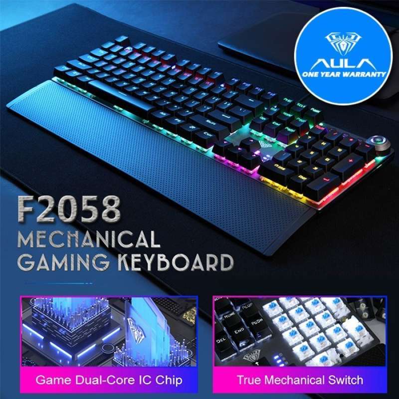 Jual Keyboard Gaming Multimedia Mechanical AULA F2058 - Blue Switch(K ...