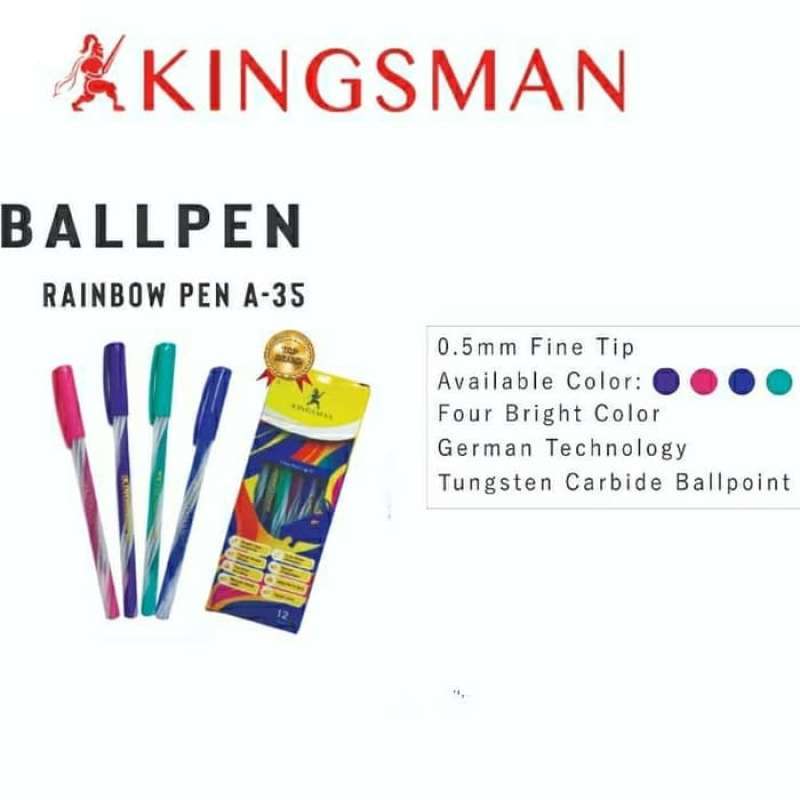 Promo Pulpen Lilin Ulir Kingsman Ballpoint Pen A35 Rainbow Murah -1 ...