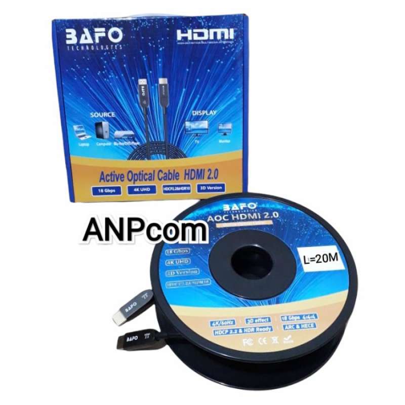 Promo Kabel Hdmi Fiber Optic 20 Meter Bafo Diskon 10% di Seller Ghanim ...