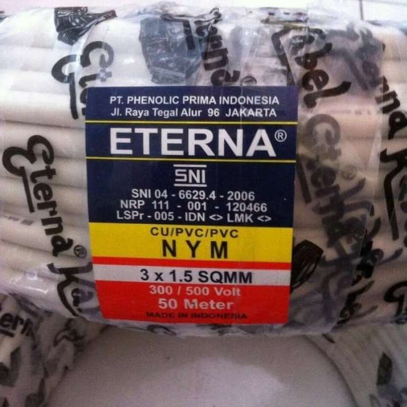 Promo Kabel Listrik Eterna Nym 3X1.5 Roll Diskon 10% di Seller Jamil Store - Kota Jakarta Barat ...