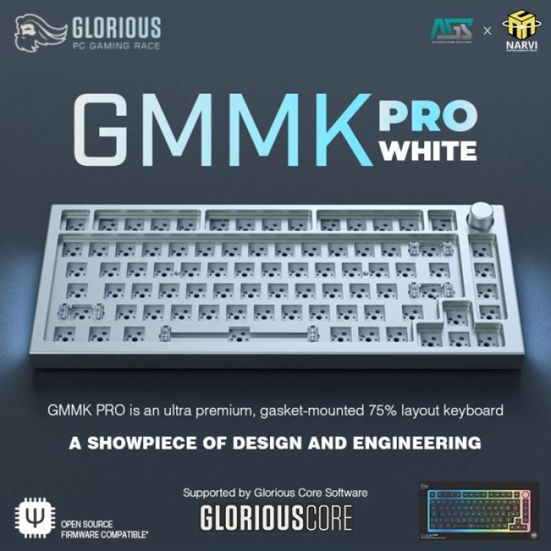 Jual GLORIOUS GMMK PRO 75% Barebone WHITE - Gaming Keyboard di Seller ...