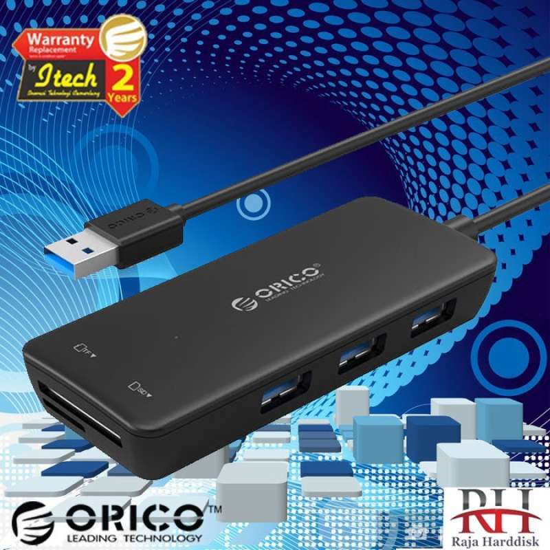 Jual ORICO H3TS-U3 USB 3.0 3-Port USB Hub with card reader - Hitam di ...
