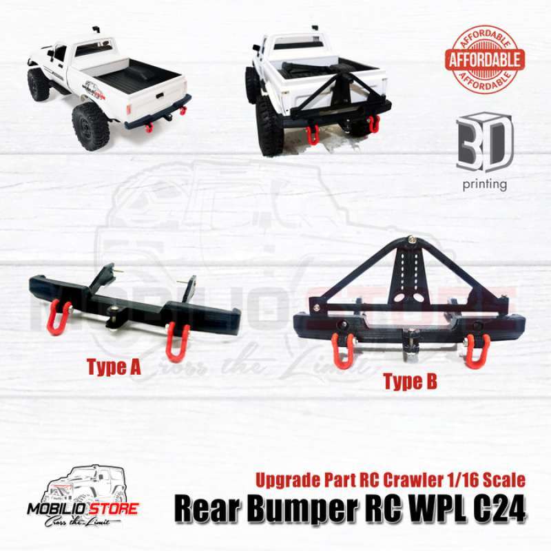 Promo Rear Bumper Upgrade Part Rc Wpl C24 3d Print 1/16 Scale Crawler ...