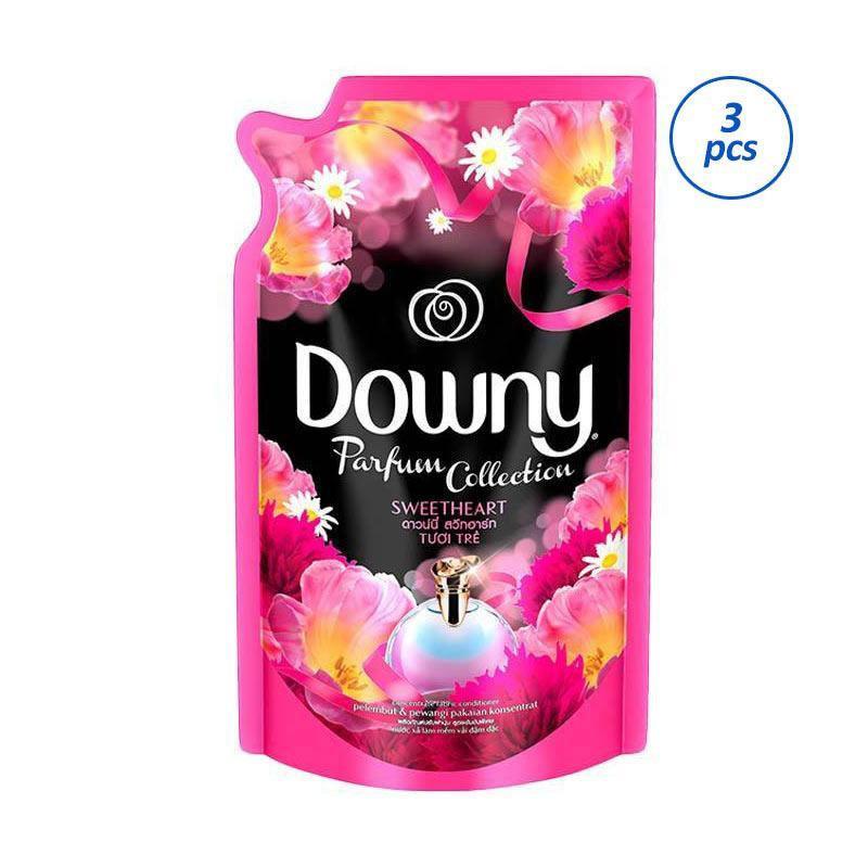 Jual WHS - Downy Perfume Sweet Heart Pink Pewangi Pakaian [1500 mL/ 3 pcs/ Kemasan Refill ...