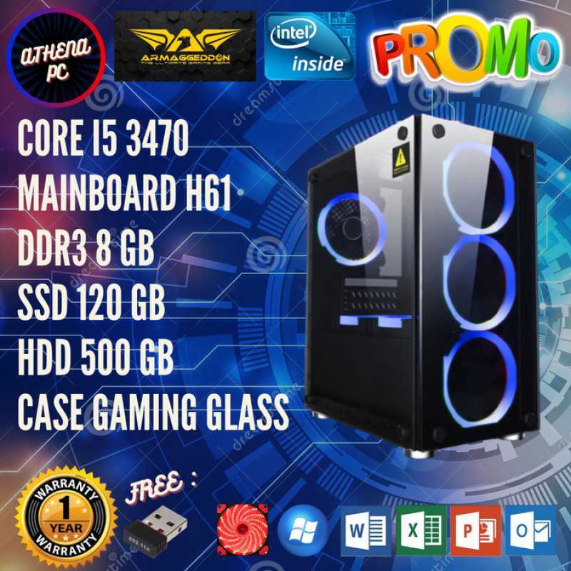 Jual Komputer PC Rakitan Murah INTEL Core i5 3470 DDR3 8 GB SSD 120 GB ...