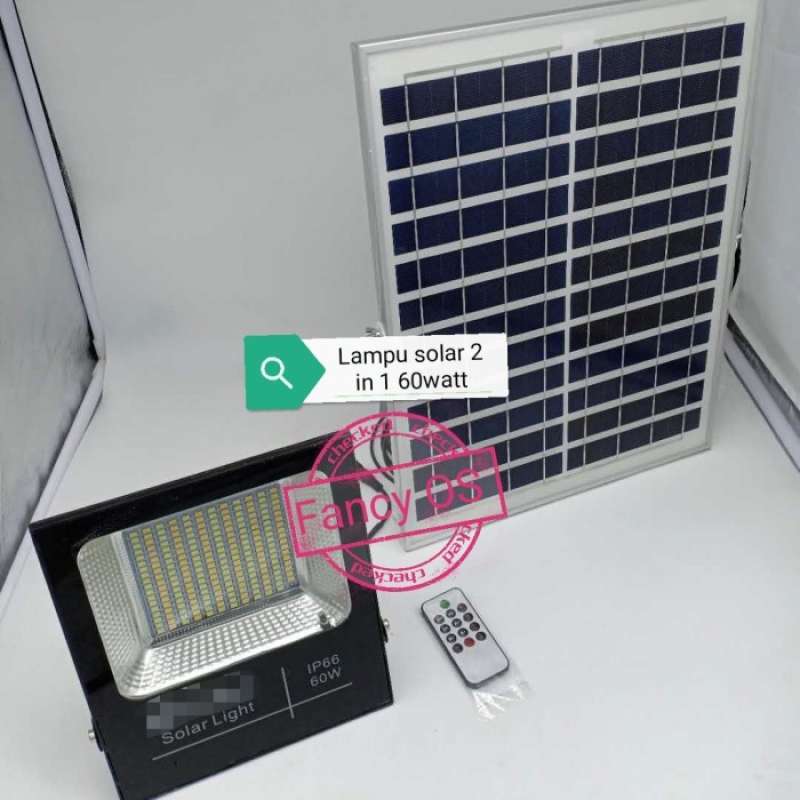 Promo Lampu Sorot Solar Panel Led 60W 60Watt Kuning Tenaga Surya Remote ...