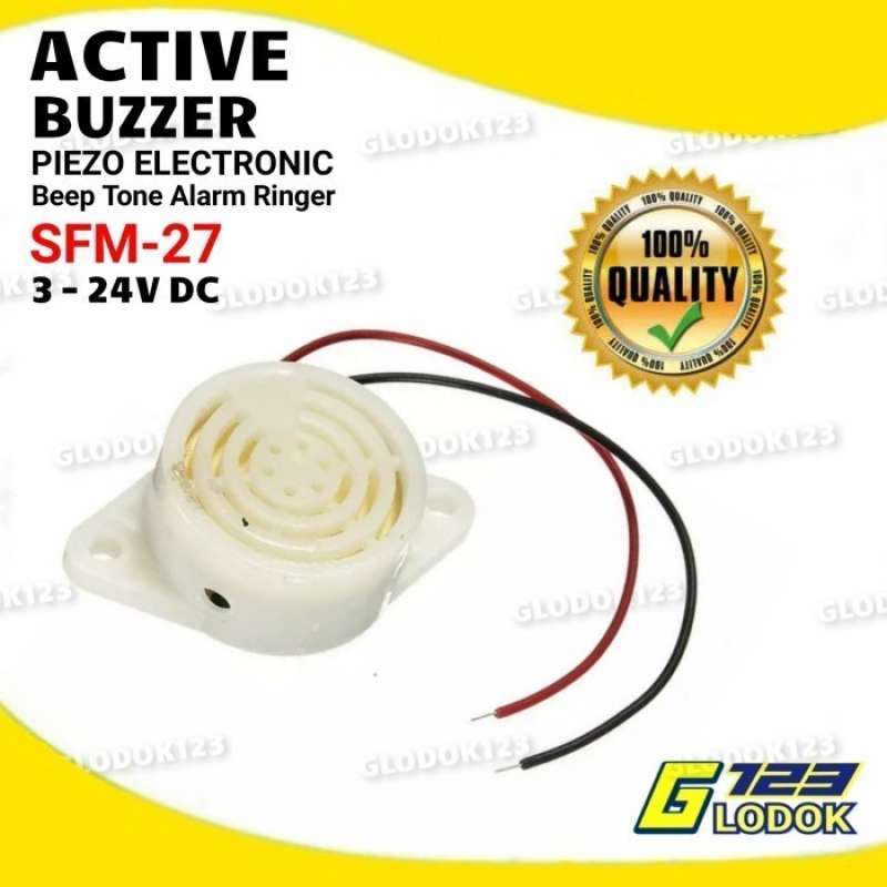 Jual Continuous Alarm DC 3-24V Piezo Active Buzzer SFM27 Speaker 5V 9V ...