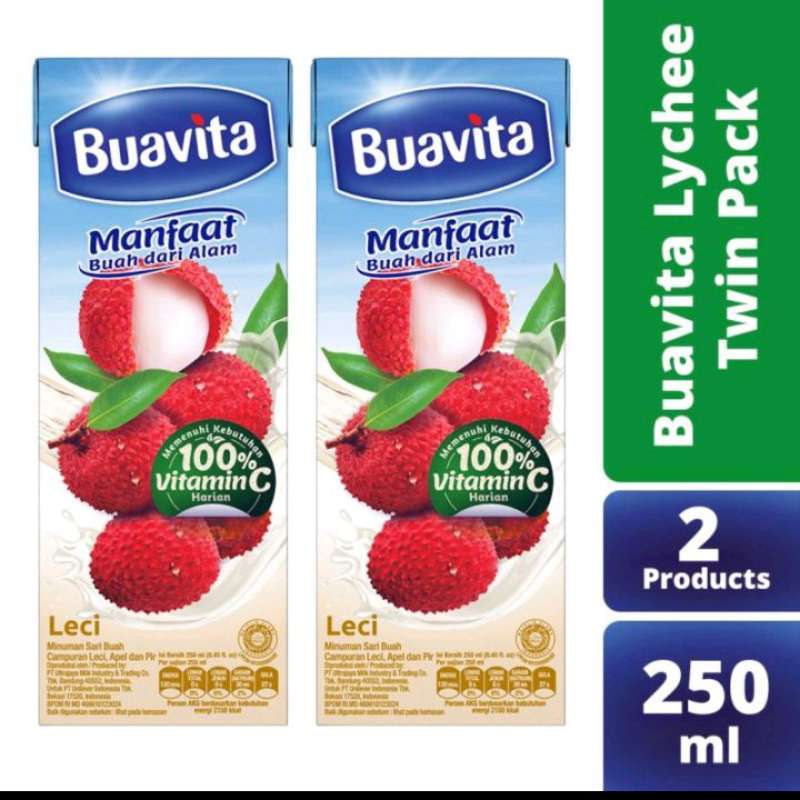 Jual Buavita jus buah leci asli ukuran 250 Ml Isi 2 Pcs manfaat buah ...