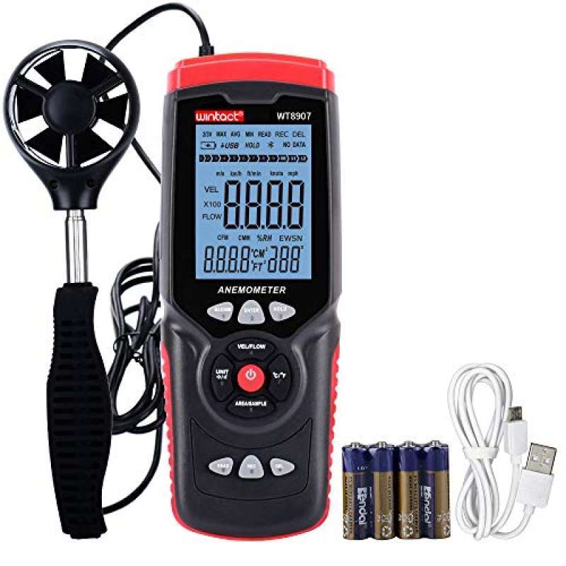 Promo Wintact Digital Anemometer CFM/CMM, Weather Station Wind Speed ...