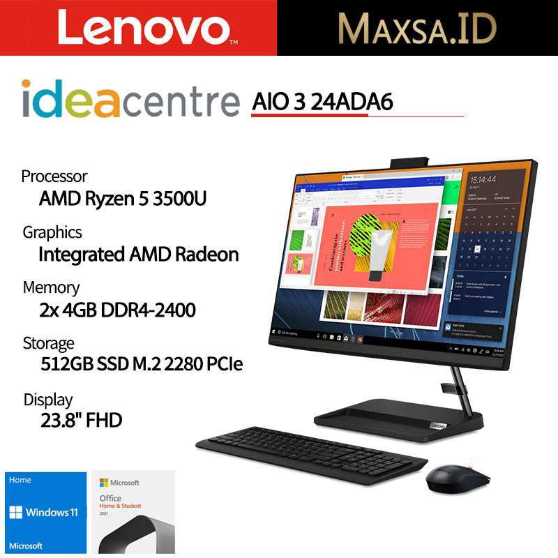 Jual Lenovo Pc Ideacentre Aio 3 24ada6 Ryzen 5-3500u 8gb 512gb Amd ...