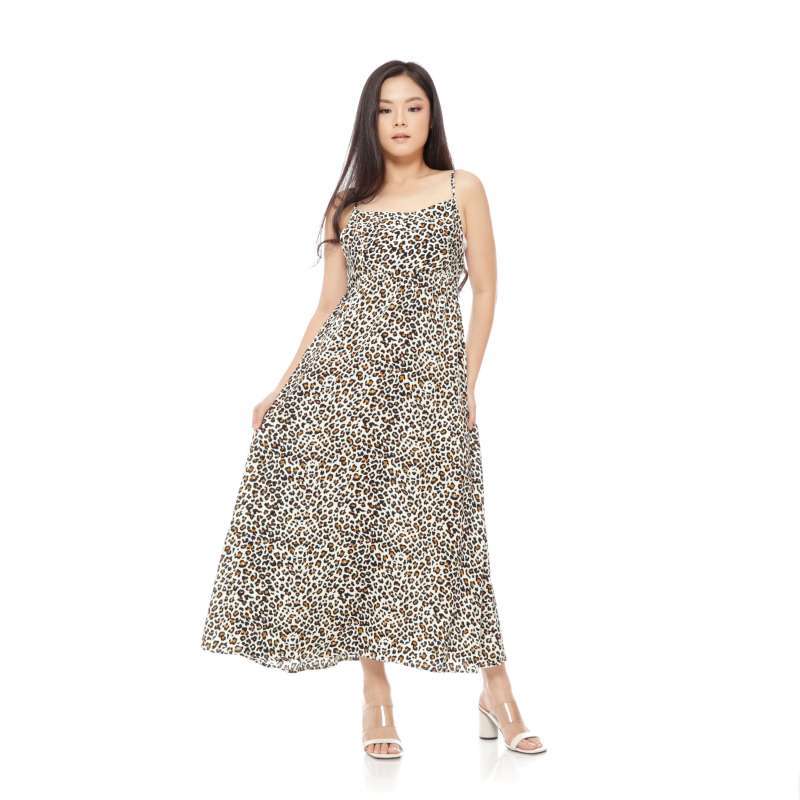 Jual SUMMERREE Dress Panjang Lengan Tali Motif Macan di Seller ...