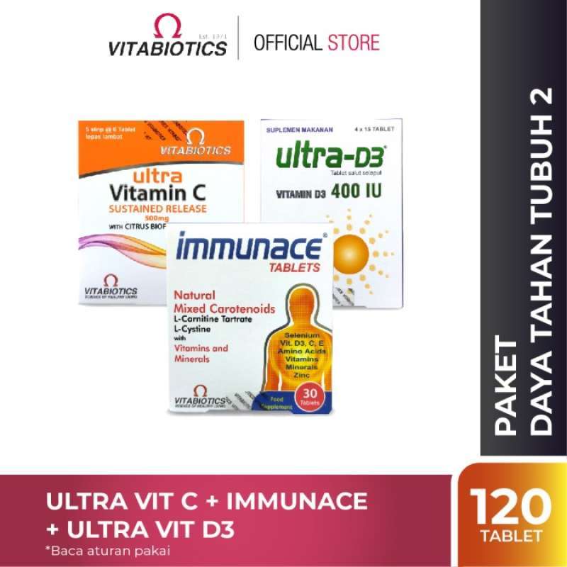 Promo Vitabiotics Ultra Vit C + Immunace + Ultra Vit D3 Diskon 17% di ...