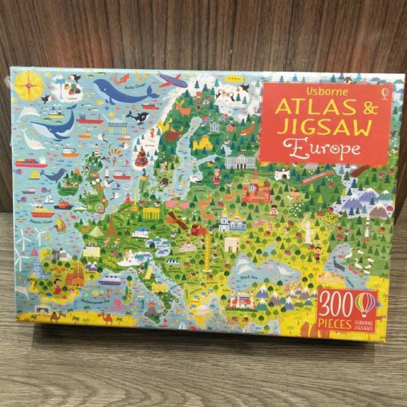 Jual Usborne Atlas And Jigsaw Europe di Seller DENTA TOYS - Kalibata ...