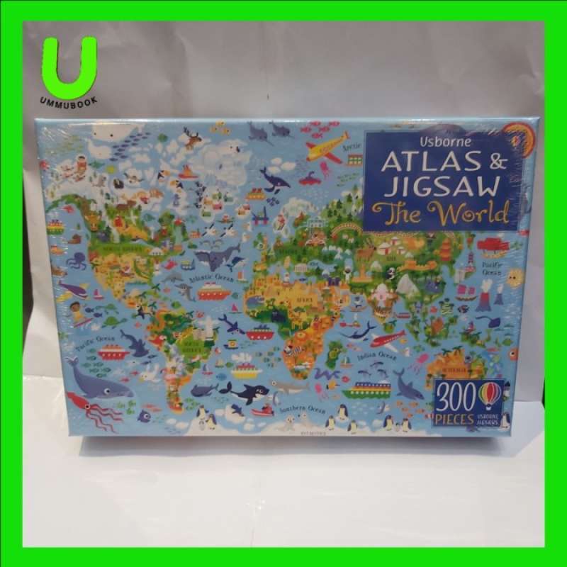 Jual Usborne Atlas And Jigsaw The World - 300-Piece Jigsaw di Seller ...