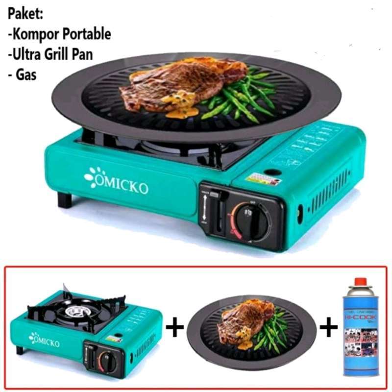 Jual Paket Kompor Portable + Grill Pan Multi Roaster Di Seller Modern ...