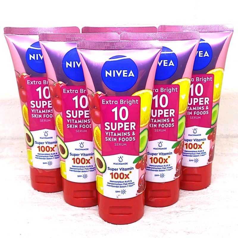 Jual Nivea Extra Bright Body Serum Super Vitamin 10X 180ML di Seller D ...