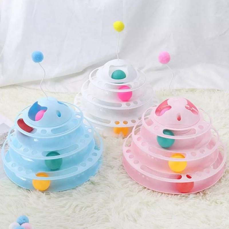 Promo Mainan interaktif Kucing Play Toy 3 Tower bola track 3 tingkat ...