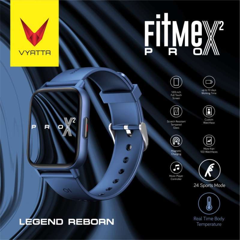 Jual VYATTA Fitme Pro X Smartwatch - Large 1.7inch Screen, 24 Sports ...
