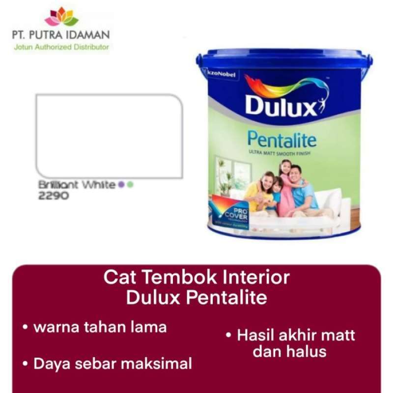 Jual Cat Tembok Interior Dulux Pentalite - Brilliant White 20L di ...