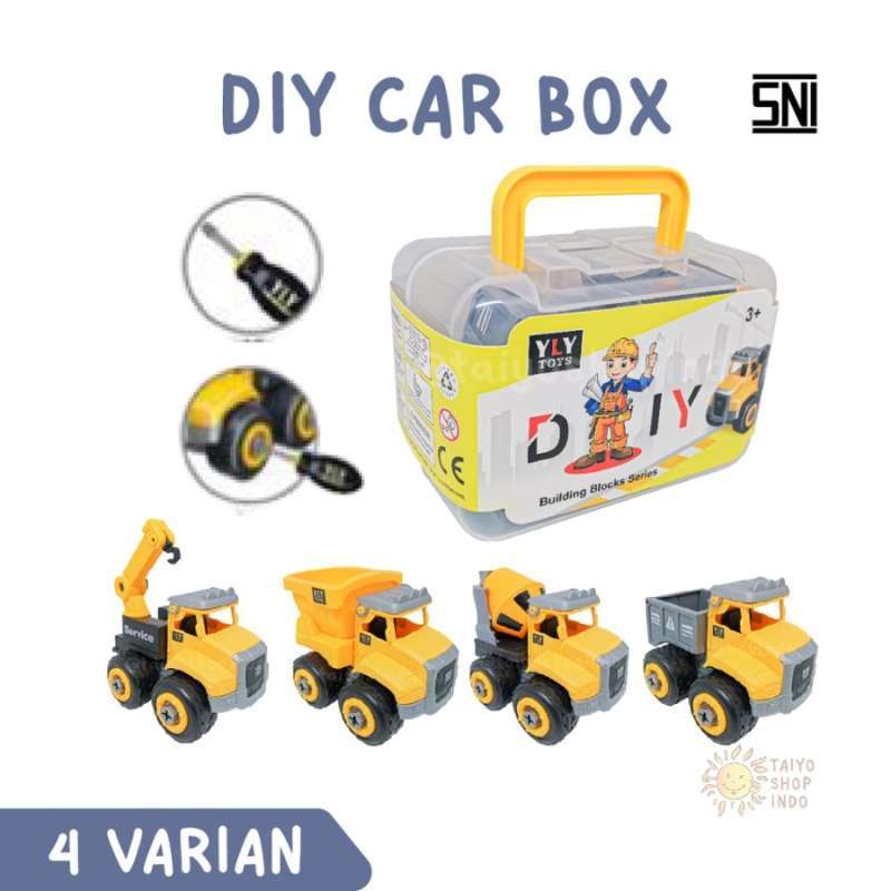 Jual Mainan Mobil Diy Car Box Building Blocks Series Construction ...