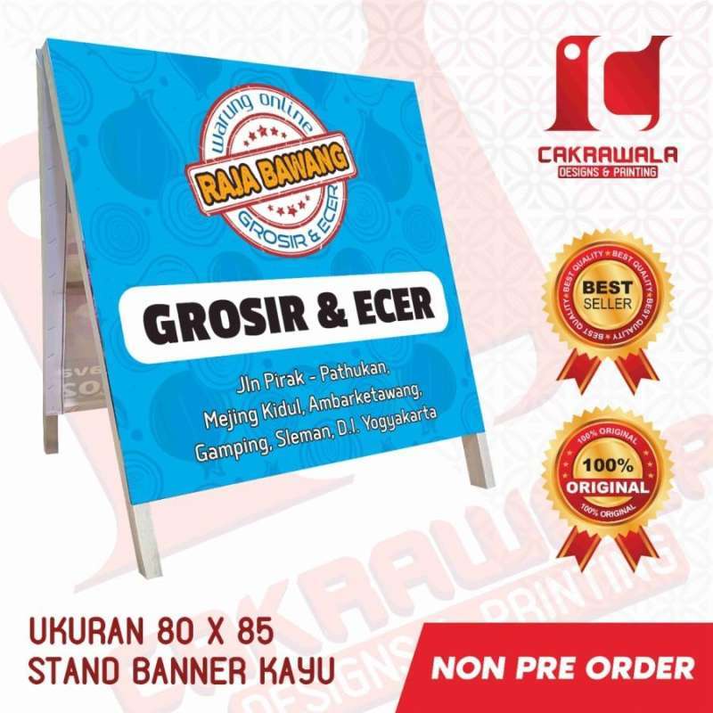 Jual STAND BANNER KAYU UKURAN 80 X 85 - STANDING BANNER RANGKA KAYU - 2 ...