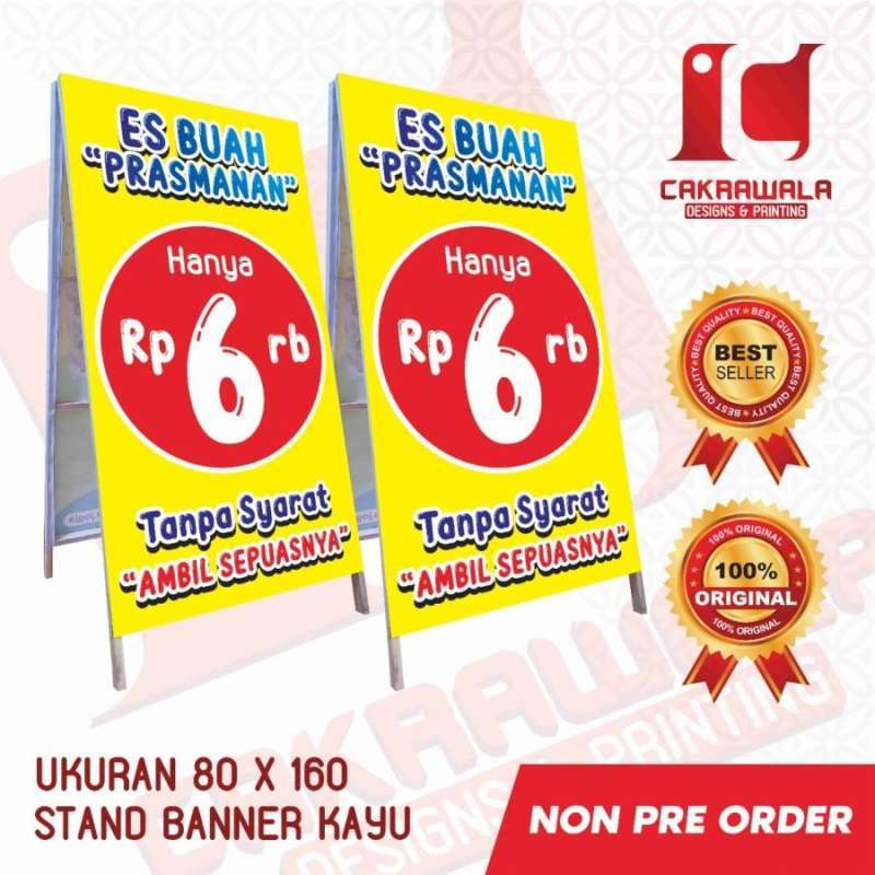 Jual STAND BANNER KAYU UKURAN 80 X 160 - STANDING BANNER RANGKA KAYU ...