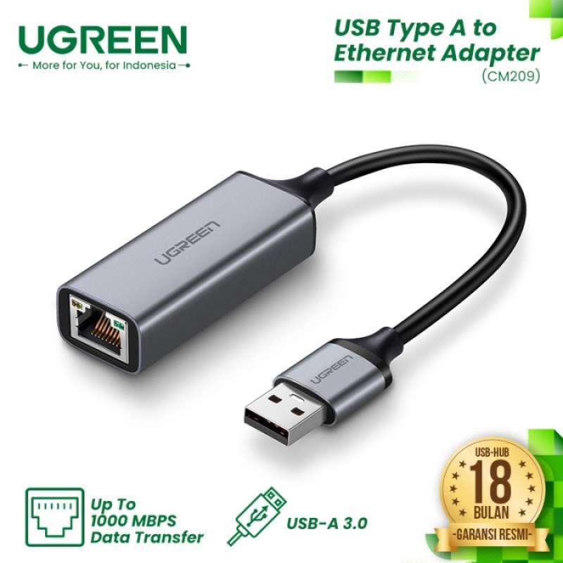 Promo Ugreen Lan Ethernet Adapter Usb-A Gigabit 1Gbps Alloy - Cm209 ...