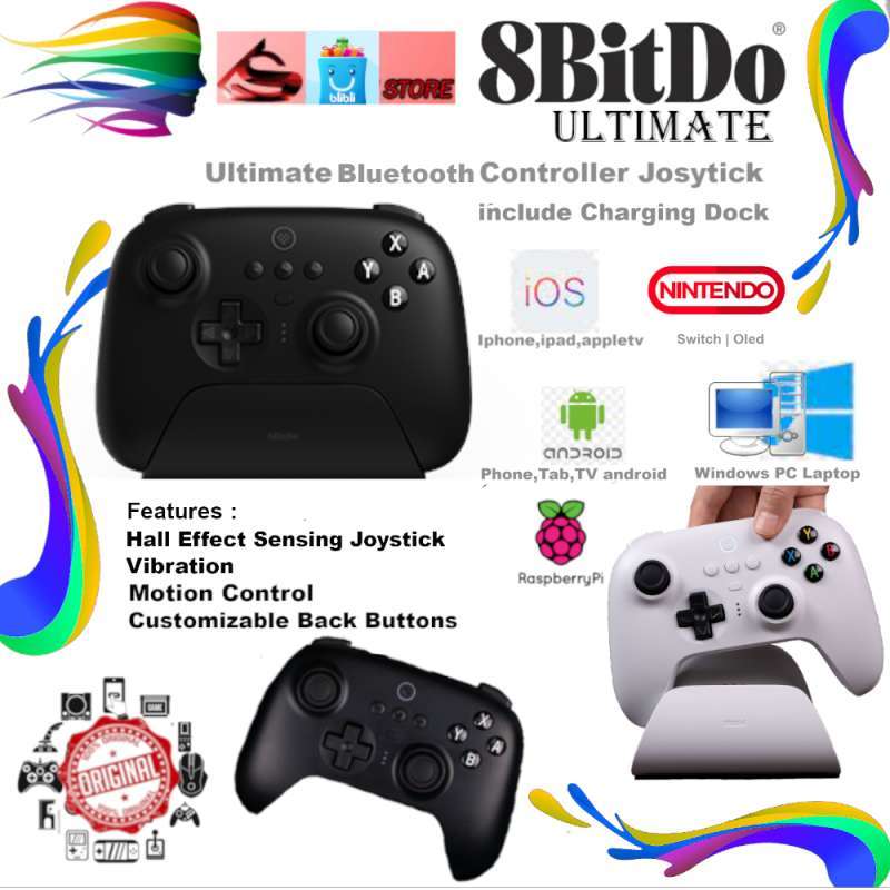 Promo 8Bitdo Ultimate Bluetooth Gaming Controller Gamepad Josytick with Charging Dock For ...