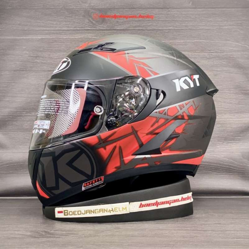 Promo Kyt Helm Falcon Fr Spike Black Doff Red - Full Face - Double ...