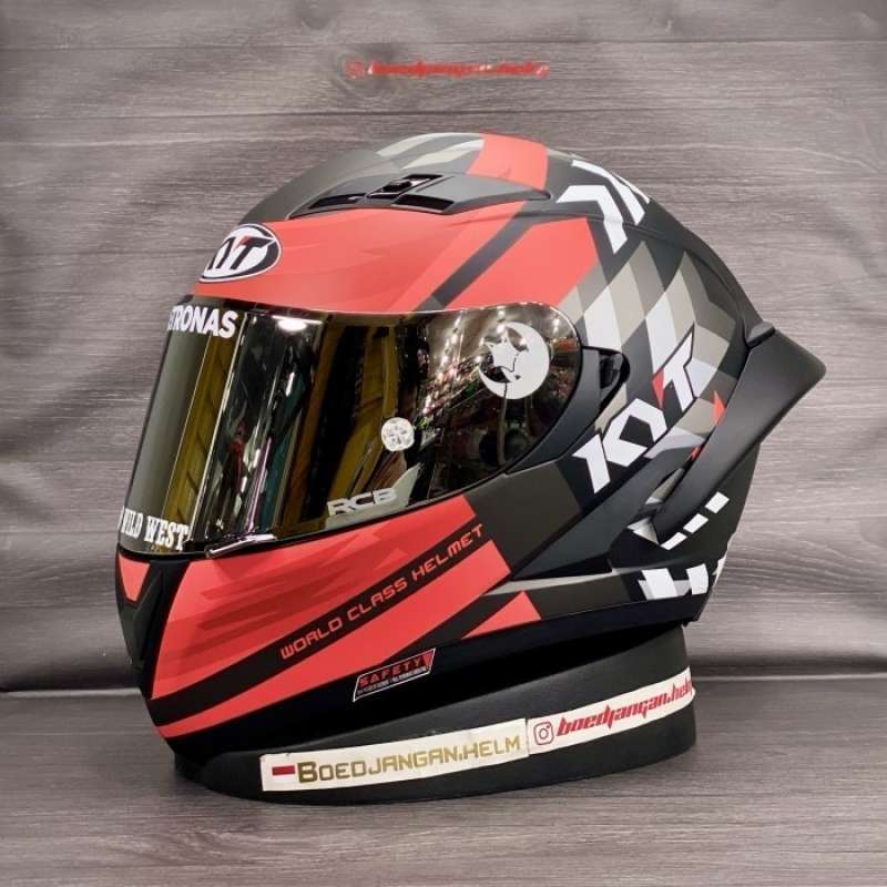 Promo Kyt Helm Falcon Fr Flow Black Doff Red - Full Face - Double Visor ...