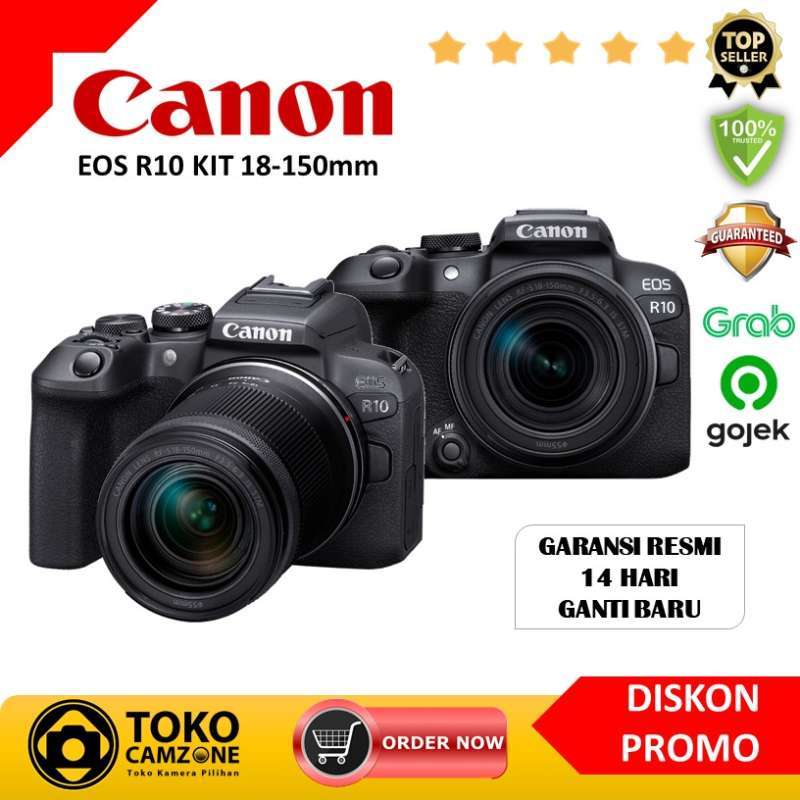 Promo Canon EOS R10 KIT 18-150mm STM Kamera Mirrorless Resmi Black - TokoCamzone Diskon 10% di ...