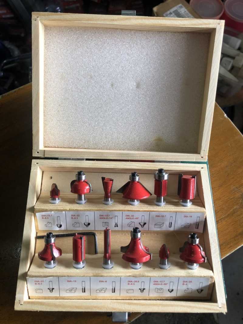 Promo Mata Profil Router Bits Trimmer Set 12pcs 1/4” Kotak Box Kayu ...
