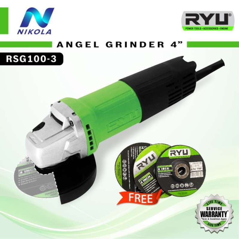 Promo RYU RSG100-3 RSG 100 - 3 GRINDER GURINDA GERINDA TANGAN LISTRIK 4 ...
