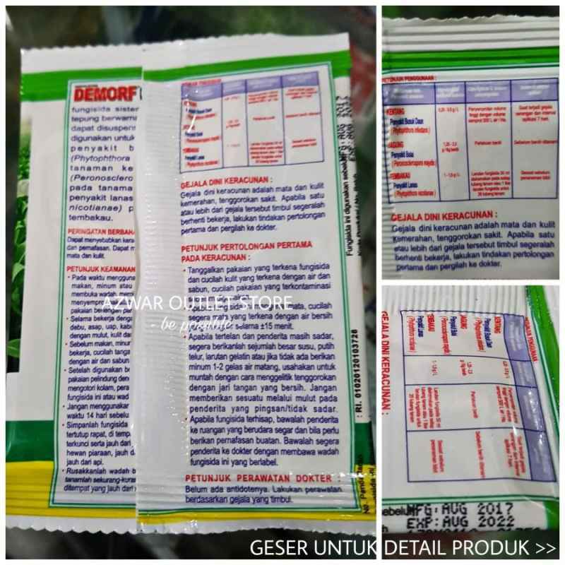 Jual FUNGISIDA DEMORF 60WP | obat penyakit bulai dan busuk daun di ...